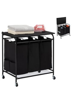 XiuWoo Foldable Ironing Board with Removable Bags Laundry Basket Hamper ...