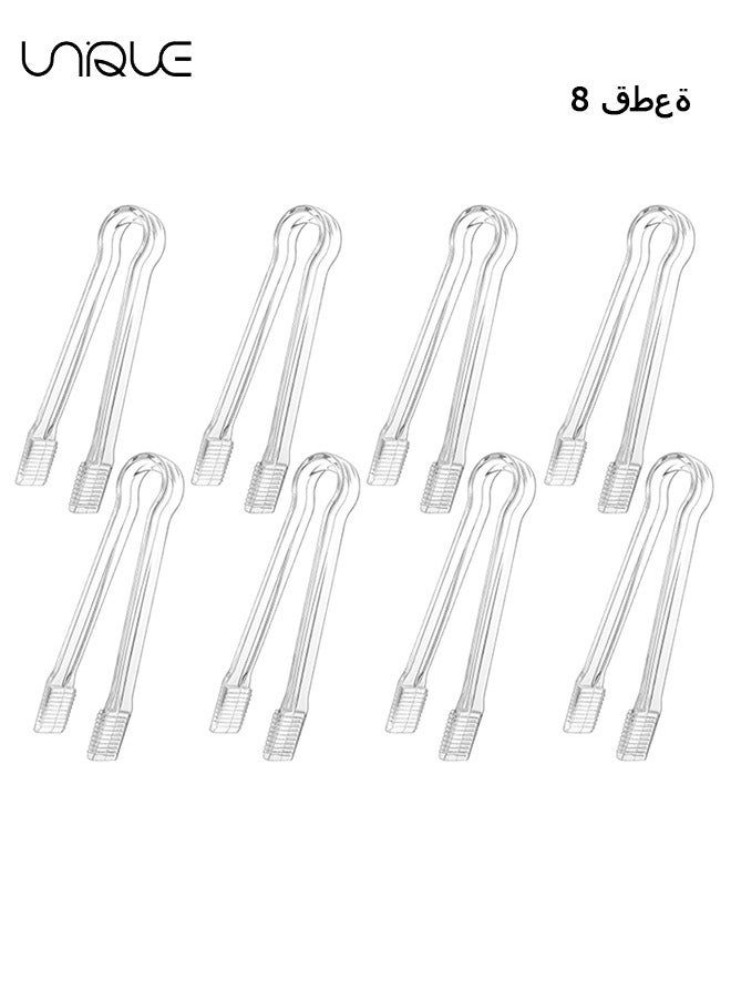 Unique Plastic Buffet Serving Tongs, 8 Pcs Mini Clear Kitchen Tongs 6.3 ...