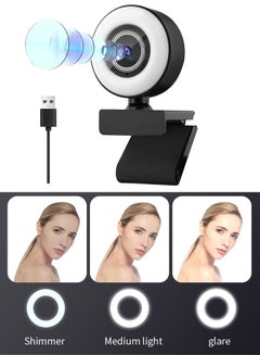 Generic 1080P Webcam with Adjustable Light, Web Camera with 90° View ...