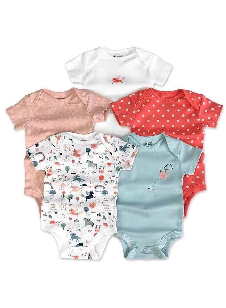 RedMapleTEK 5-Piece Set Of pure Cotton Jumpsuits For Infants And Young ...