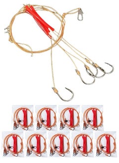 ZCM-HAPPY 10-Piece Set Of Fishing String Hook Anti-Winding 5 Hooks Sea ...
