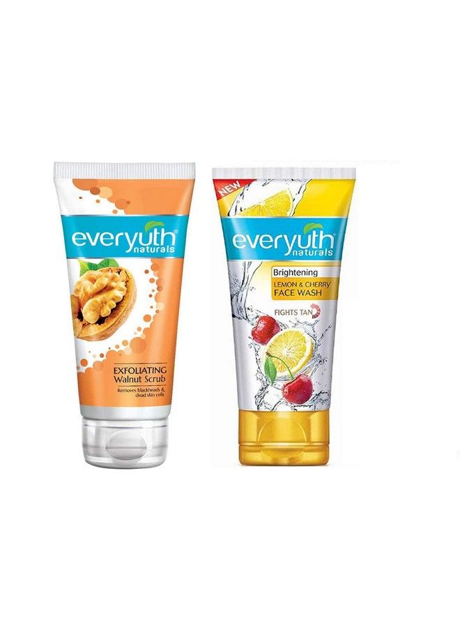 Everyuth Exfoliating Walnut Scrub 50Gm And Lemon & Cherry Oil Clear ...