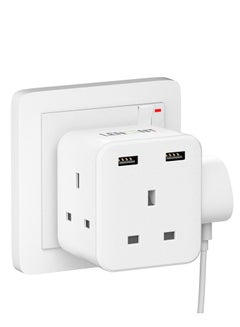 Lencent LENCENT Multi Plug Extension with 2 USB, 3 Way 3 Plugs Socket ...