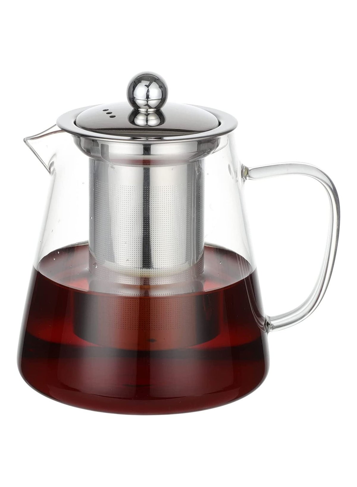 BLACKSTONE Glass Teapot with Removable Stainless Steel Strainer and Lid ...