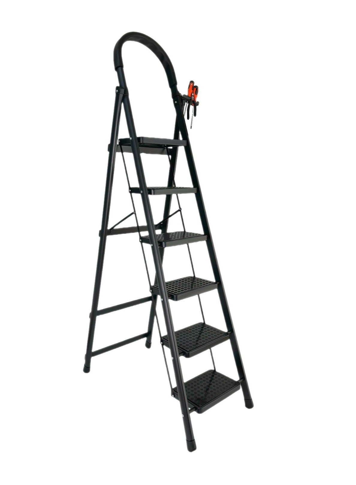 General 6 Steps Ladder，Foldable Ladder 6 Steps，Home Ladder 6 Step（Black ...