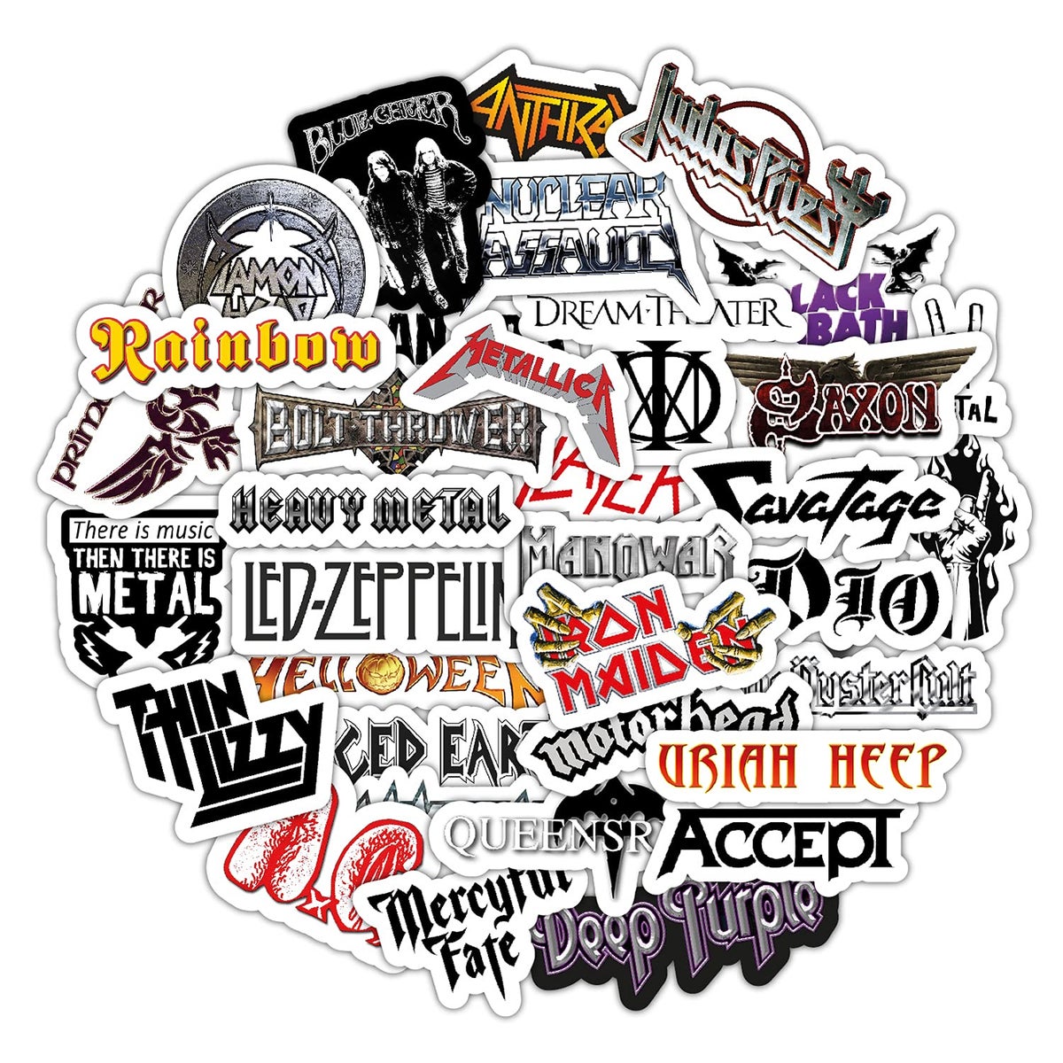 BulbaCraft BulbaCraft Heavy Metal Band Sticker Pack Rock Stickers 35 ...