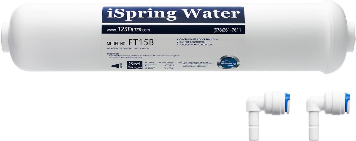 iSpring iSpring FT15B Activated Post Carbon Water Filter Replacement Cartridge with Quick ...