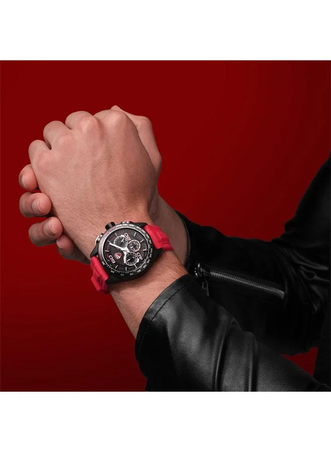 Ducati red DT011 Black Dial Red Silicone Strap Chronograph Watch for ...