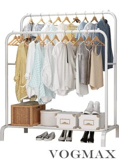 VOGMAX White Hanger Double Pole Freestanding Multi-Functional Bedroom ...