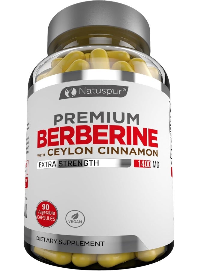 Natuspur Natuspur Premium Berberine HCL Plus Ceylon Cinnamon 1400mg – Berberine HCI Root ...