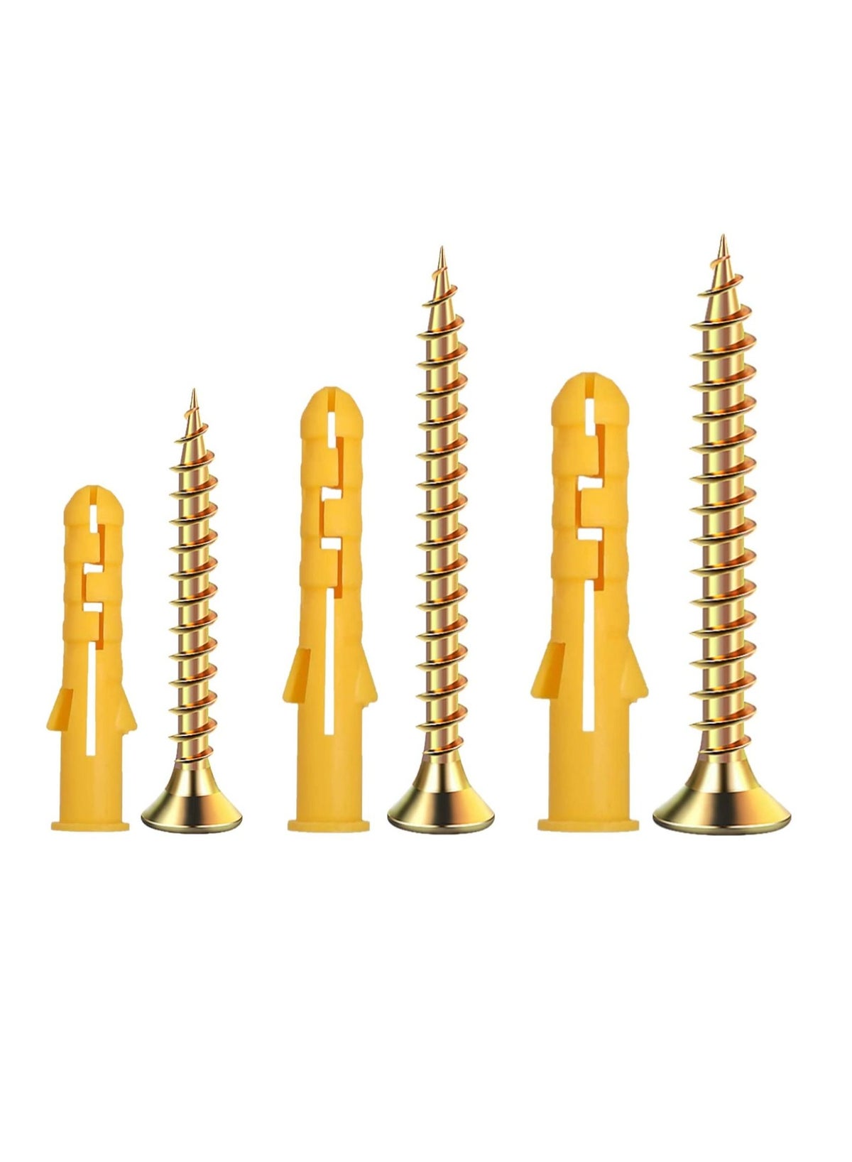 Y&D Wall Plugs and Screws Set, Masonry Brick Concrete Fixings ...
