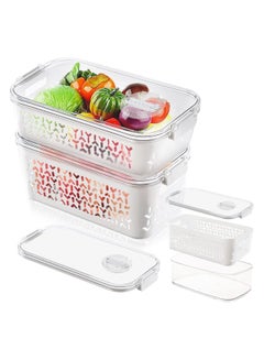 Horizon Set of 2 Fridge Organizer Food Container, Air Tight Glass Lid ...