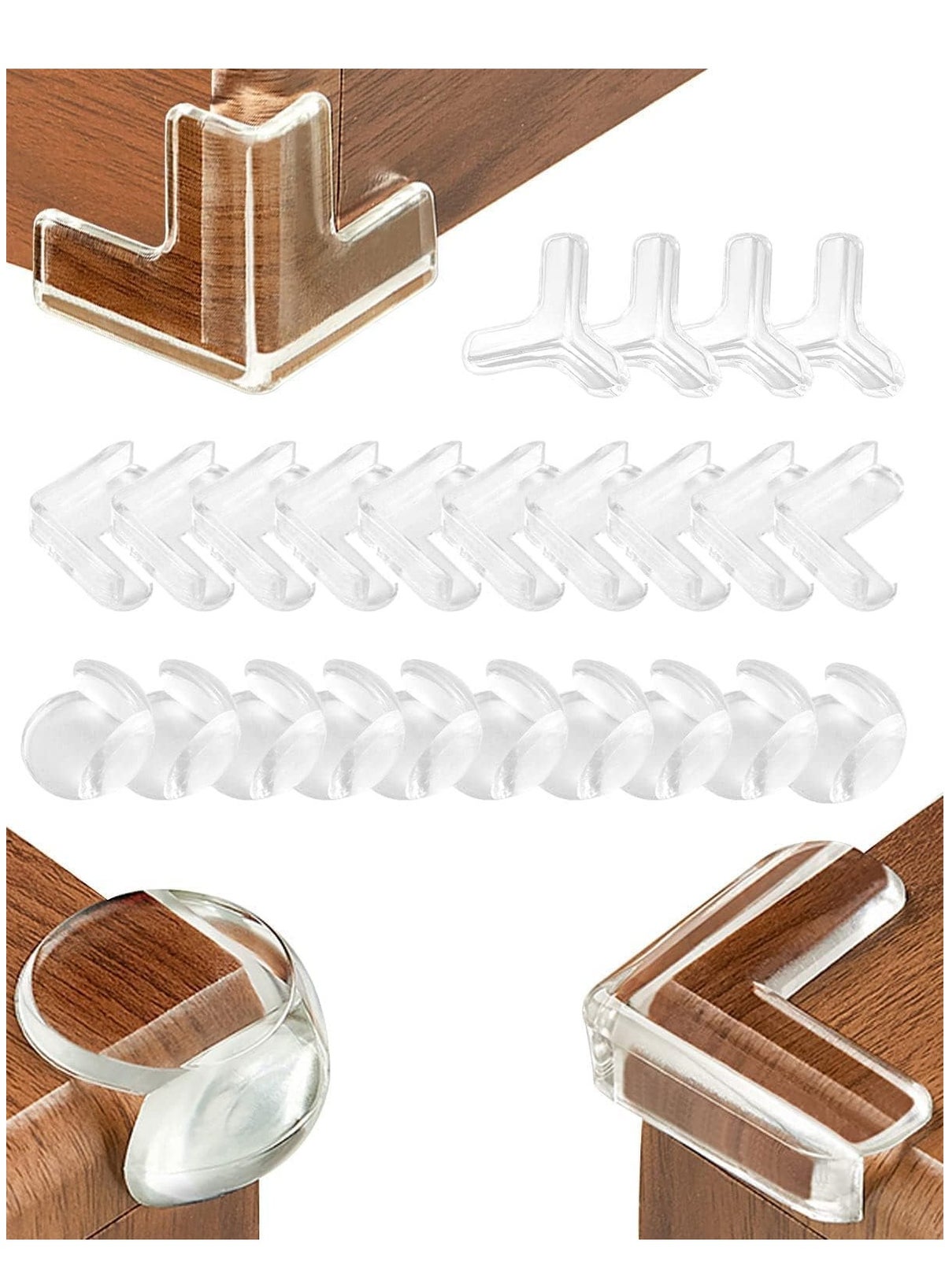 Generic 24 PCS Edge Corner Protectors, 3 Shapes Safety Edge and Corner ...