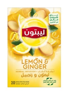 Lipton Lipton Herbal Infusion Tea Lemon & Ginger, 20 Teabags 32grams ...