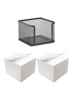 PARTNER Metal Memo Cube Holder With 2 Packs of White Memo Cubes UAE ...