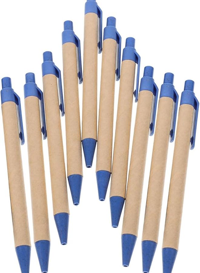 Generic Blue Retractable Ballpoint Pens 10 Pack Smooth Writing for ...