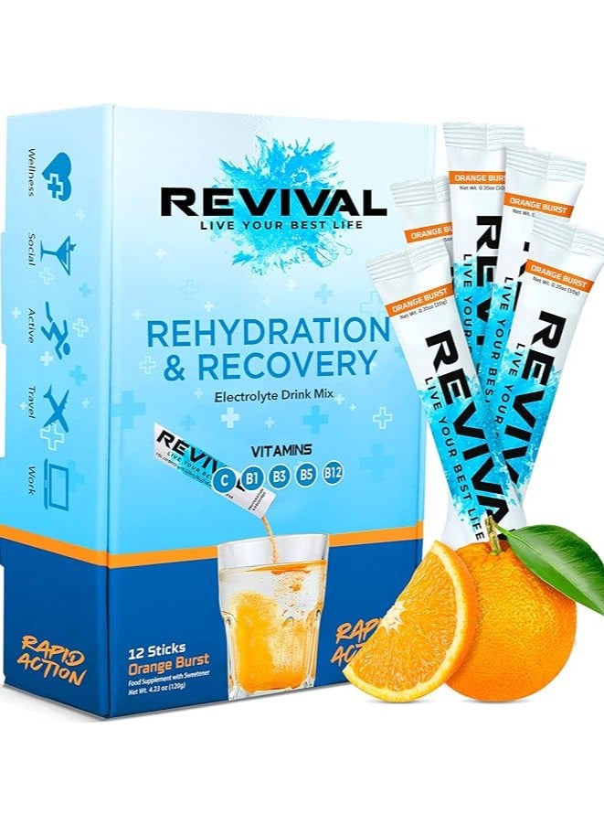REVIVAL Rapid Rehydration Electrolytes Powder - High Strength Vitamin C ...