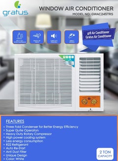 gratus GRATUS 2 Ton Split Air Conditioner ROTARY TYPE, R410a GAS, 1 ...