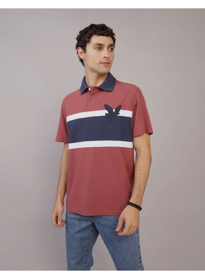 American Eagle Colorblock Logo Flex Pique Polo Shirt | Best Price UAE ...