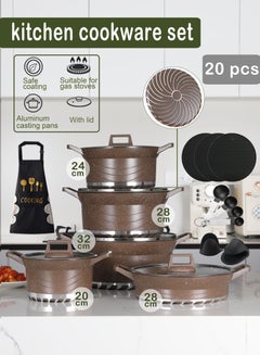 X spring 20-Piece Kitchen Cookware Set, Casserole Set and Frying Pan ...
