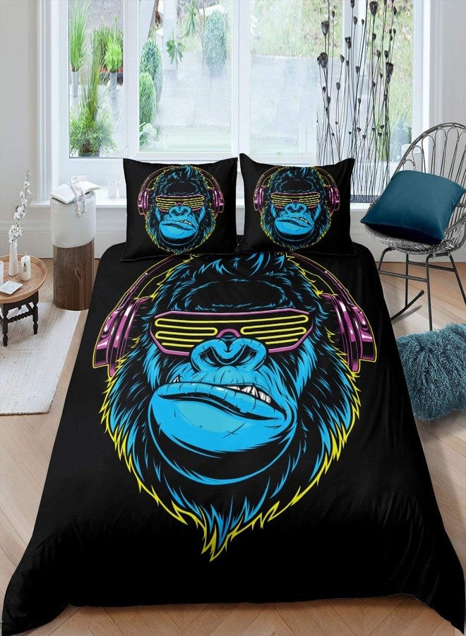 Feelyou 3D Gorilla Duvet Cover Set Headphone Gorilla Bedding Set for ...