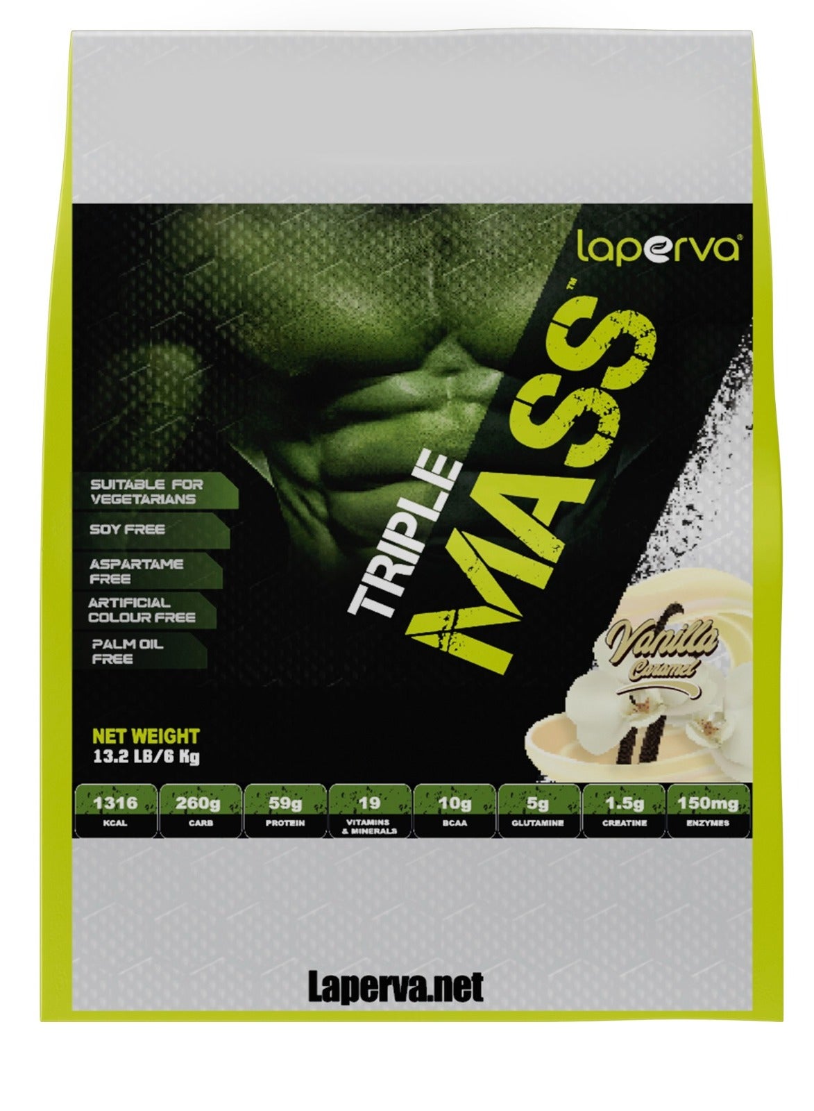 Laperva Laperva Triple Mass Gainer, Vanilla Caramel Flavor - 13.2lb ...