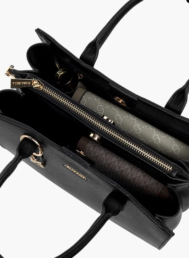 Flora Bella By Shoexpress Women Textured Tote Bag with Zip Closure and Detachable Strap for ...