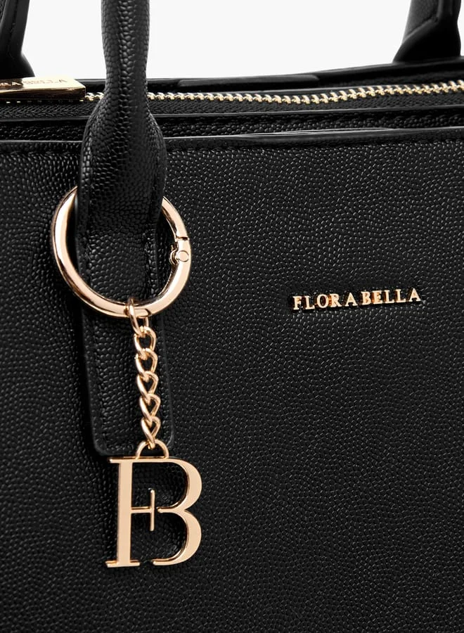 Flora Bella By Shoexpress Women Textured Tote Bag with Zip Closure and Detachable Strap for ...