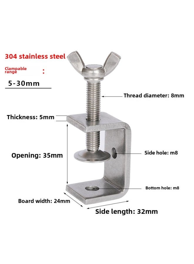 Generic 304 Stainless Steel Tiger Clamp Pipe Clamp Square U-shaped C ...