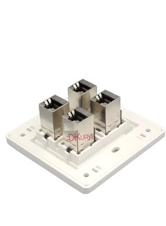 DKURVE DKURVE CAT6 RJ45 Wall Outlet With 4 Ports Shielded Network ...