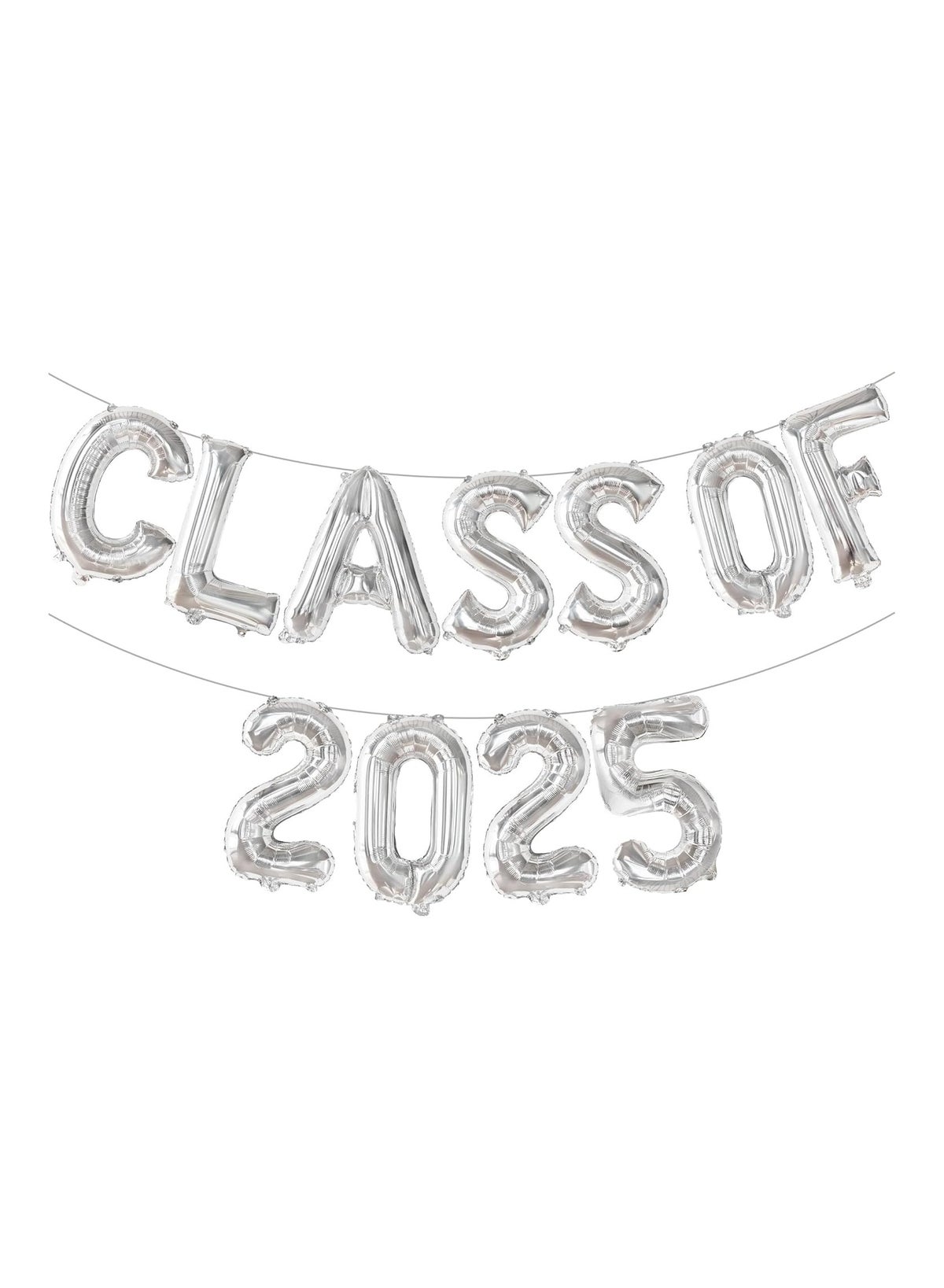 Generic Shiny Silver Class of 2025 Balloons - 16 Inch | Class of 2025 ...
