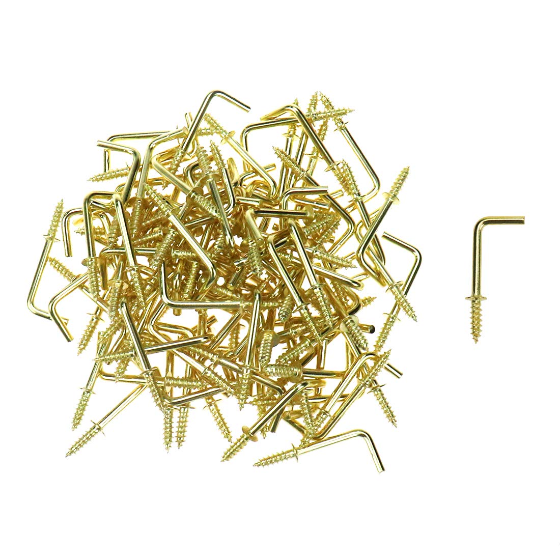 Geesatis 100 pcs L-Shaped Screws Hooks Right-Angle Screw-in Hooks ...