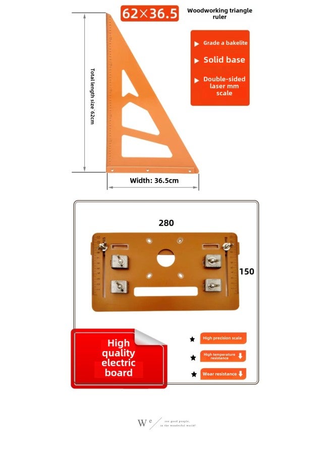 Generic A12 Woodworking Triangle Ruler High Precision Thickened ...