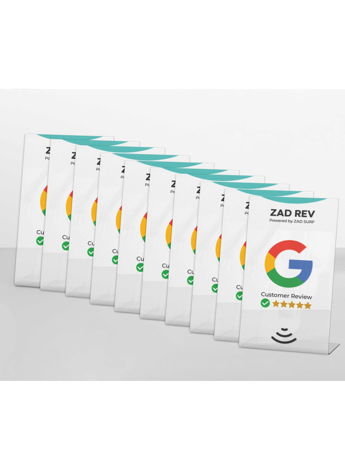 Zad Surf Pack of 10 Zad Rev Google Reviews NFC Stand from (Zad Surf ...