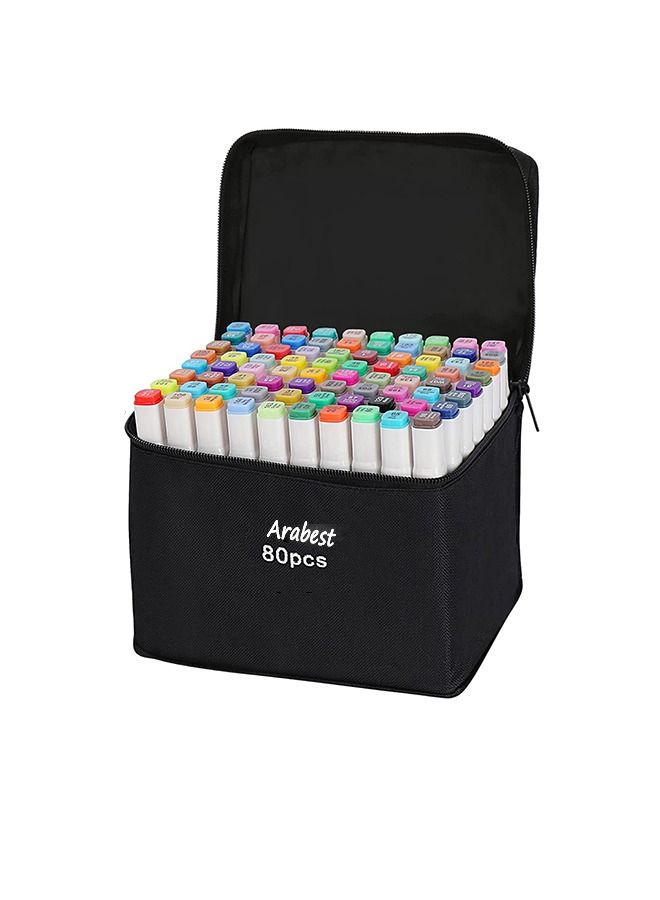 Arabest Markers Set,80 Colors Art Marker Pen Set for Kids and Adult ...