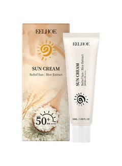 EELHOE Sunscreen SPF 50, Rice Sun Cream, PA+++ SPF 50 Suncream With ...