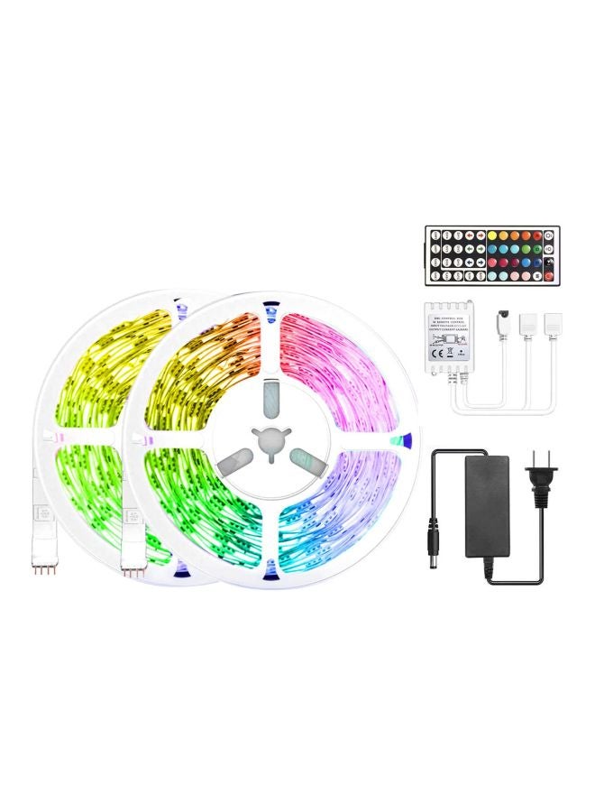 Generic 5-Piece 44-Key IR LED Strip Light Roll Set - UK Plug Green ...