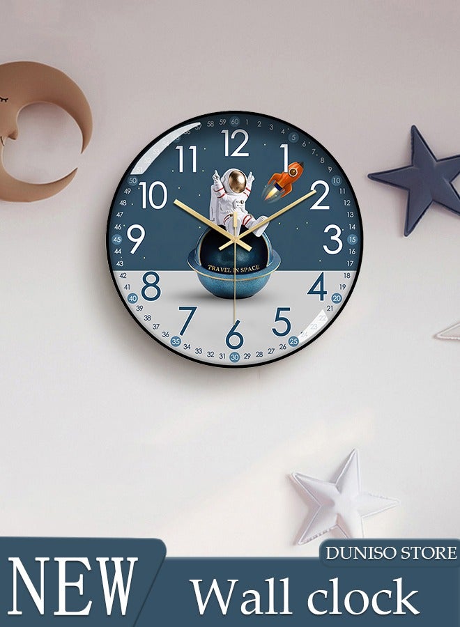 DUNISO Wall Clock Modern Small Wall Clocks Battery Operated Silent Non ...