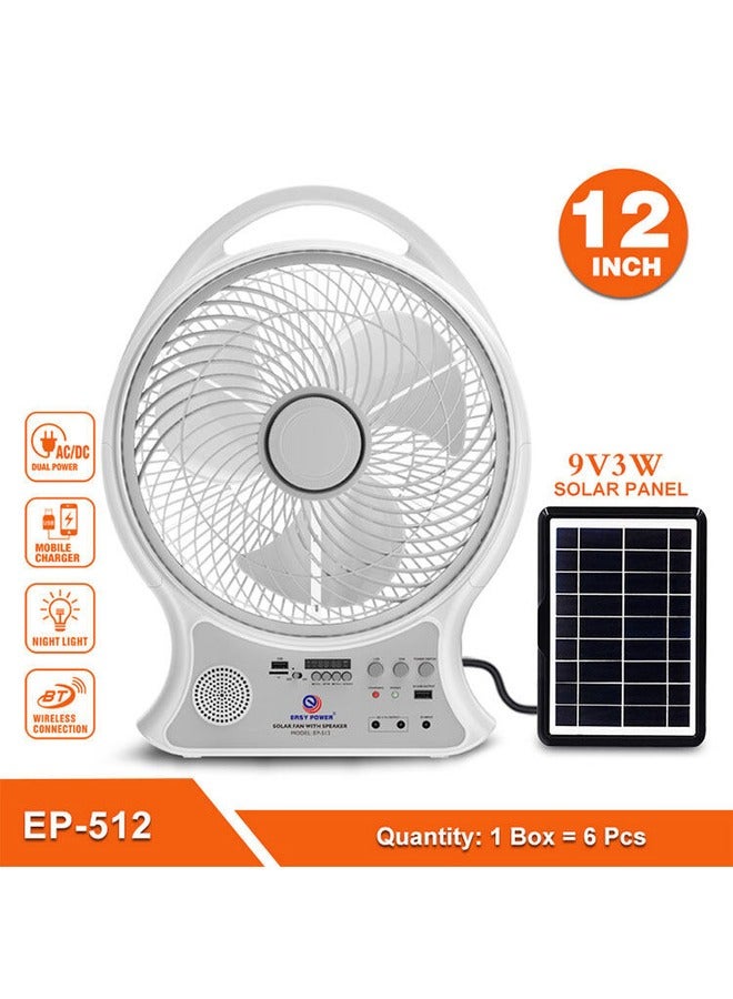 Easy Power Rechargeable 14inch Table fan Solar Powered fan with USB ...