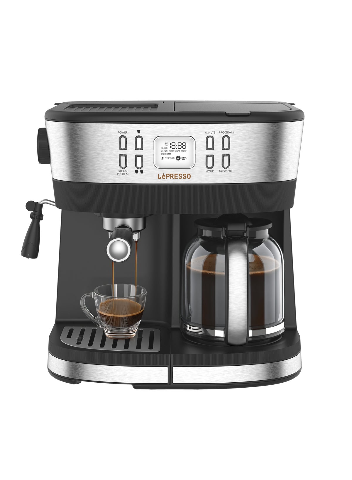 LePRESSO Dual Coffee Maker Brew Drip Coffee & Espresso Coffee Machine ...