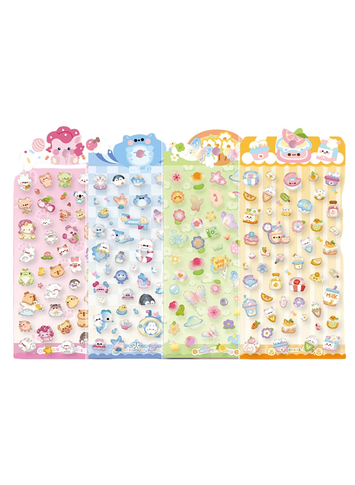 Generic 200 Pieces 3D Cartoon Sticker Sheet Cute Pattern Perfect Gift ...