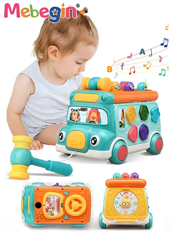 MEBEGIN Pounding Toys for Toddlers Educational Toy Pull Along Bus ...