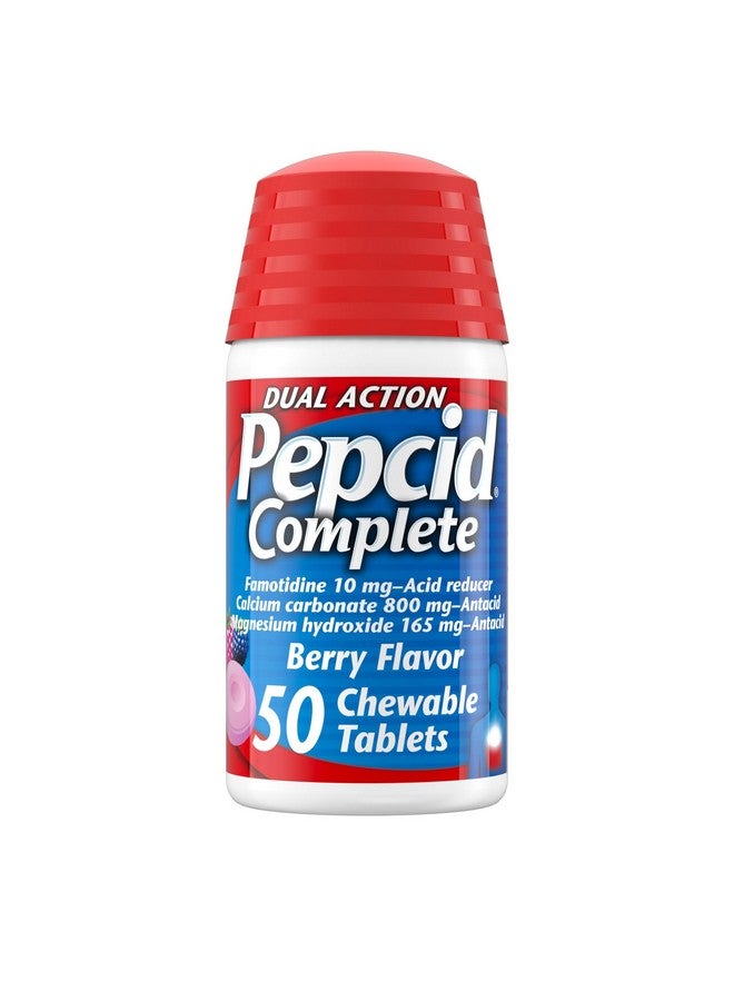 Pepcid Complete Acid Reducer + Antacid Chewable Tablets, Heartburn ...