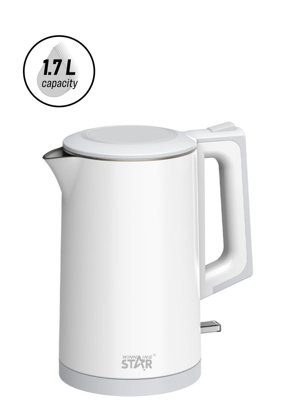 Winning Star Electric Kettle, 304 Stainless Steel Interior, BPA-Free ...