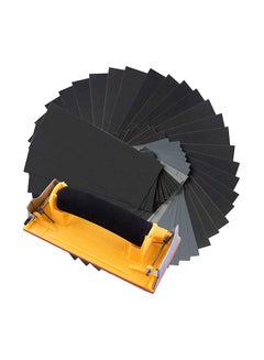 S-Color 50 Pcs Wet and Dry Sandpaper with Sanding Block Sander for Wood ...