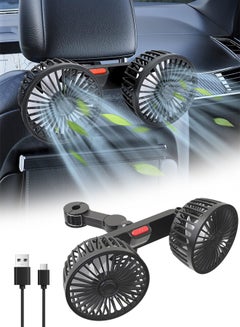 UETEEY USB Car Fan,Adjustable Dual Head Clip Fan 360° Rotatable Cooling ...