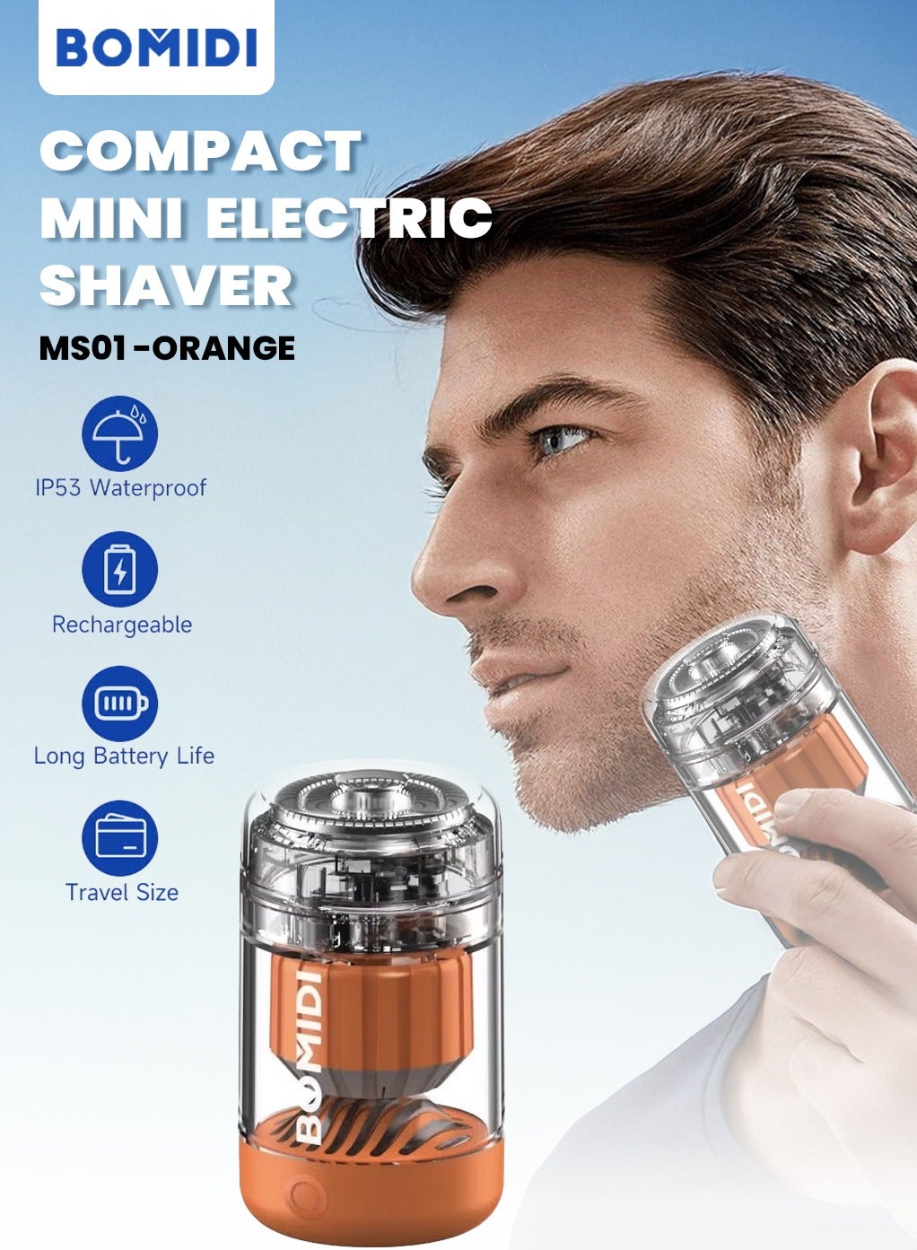 BOMIDI Compact Mini Electric Shaver Compact, Travel Size Design,USB ...