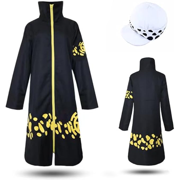 Generic TRAFALGAR LAW COSPLAY COSTUME ANIME CLOAK HAT SURGEON UNIFORM ...