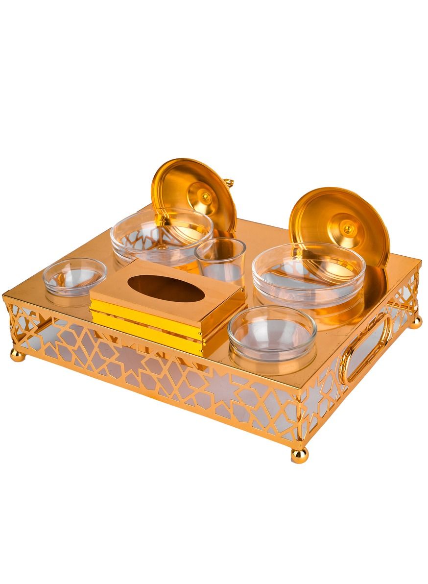 AL OSTORAH A hospitality set that contains a date a bowl a cup a place ...