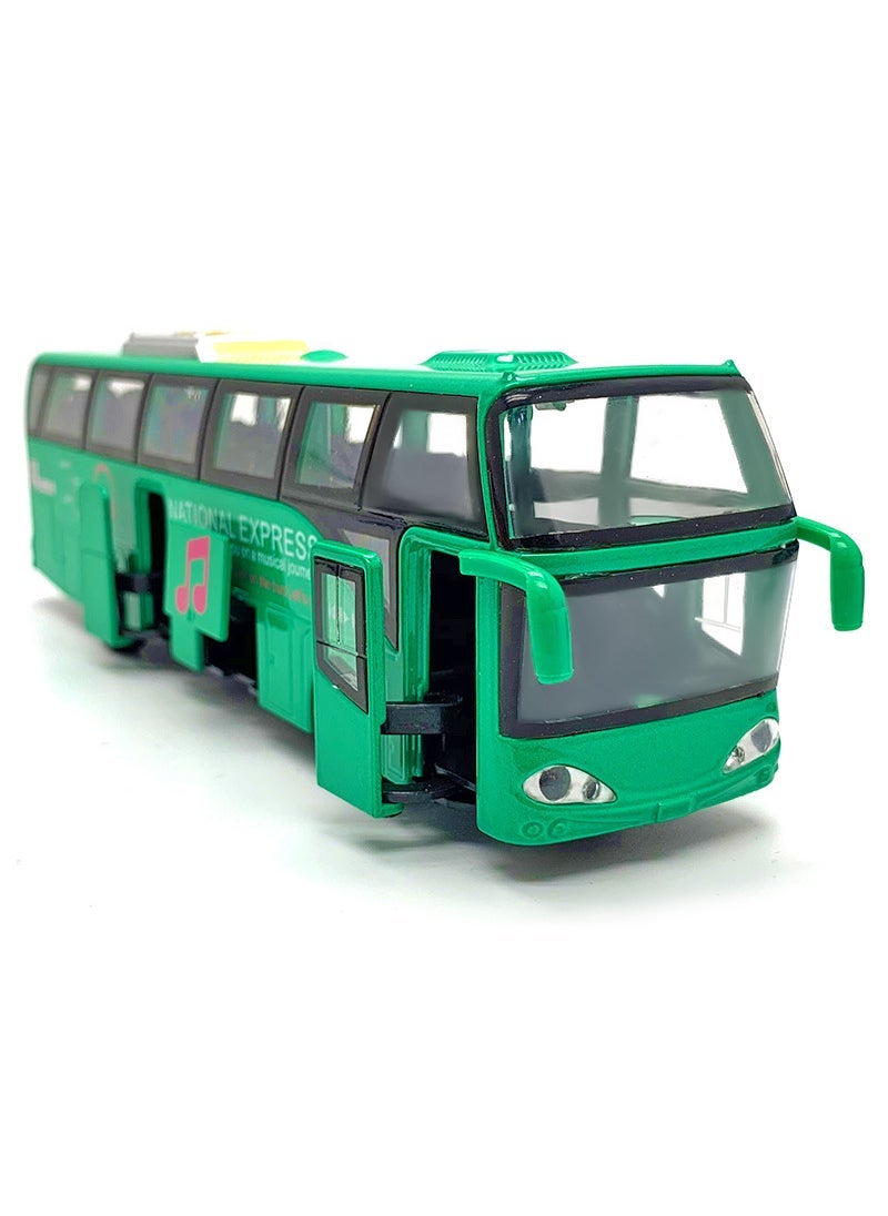 Generic Alloy Passenger Bus Model, Sound Light, Pullback, Five-Door Toy ...